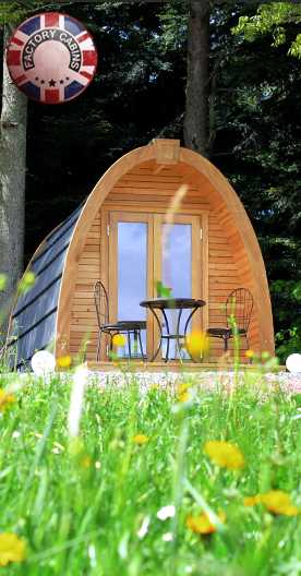 2.4m x 4m Camping Pod Front Entrance | Factory Cabins