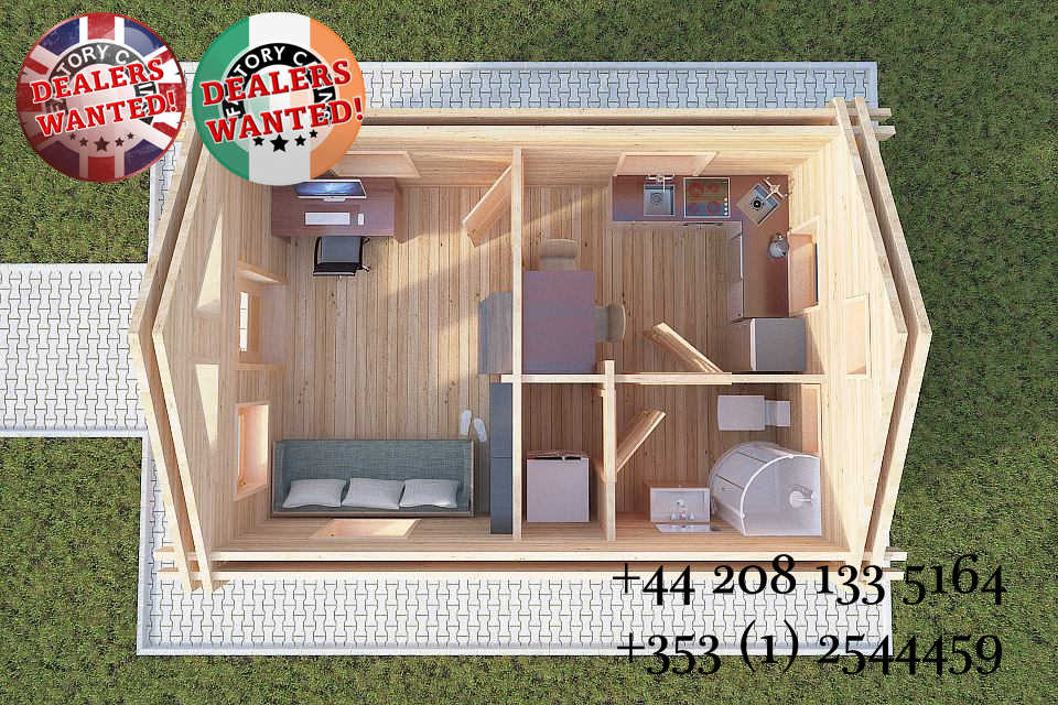 Insulated Log Cabin Twin Skin Tiny House 4.0m x 5.7m- Bespoke