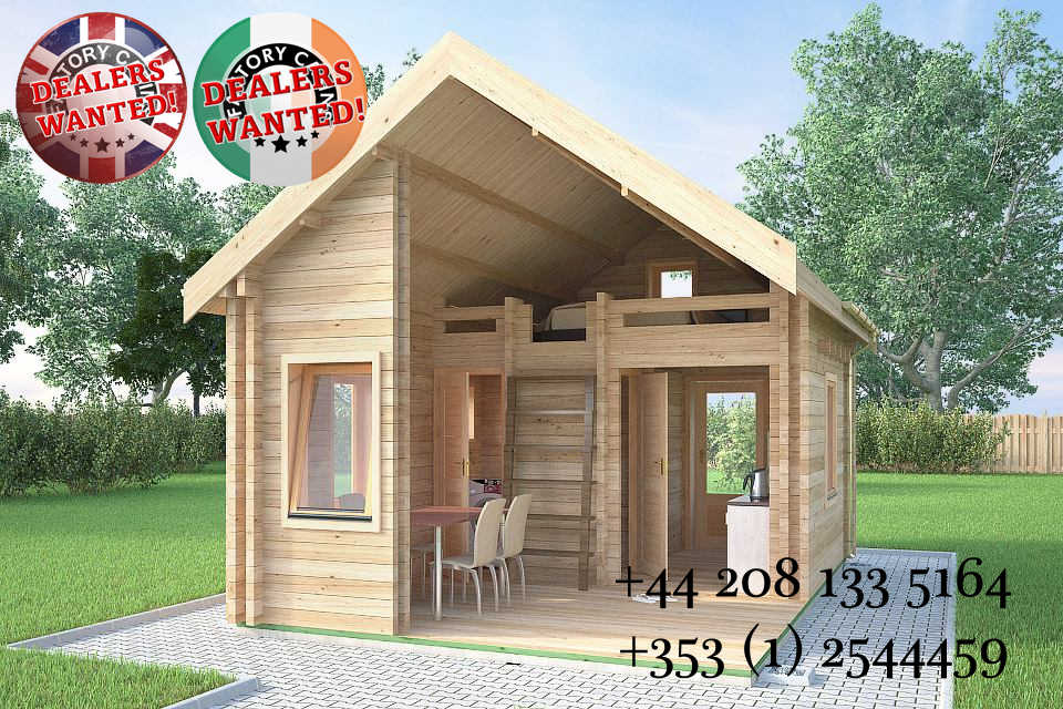 4.0m x 5.7m Galway Insulated Log Cabins -Twin Skin Log Cabins