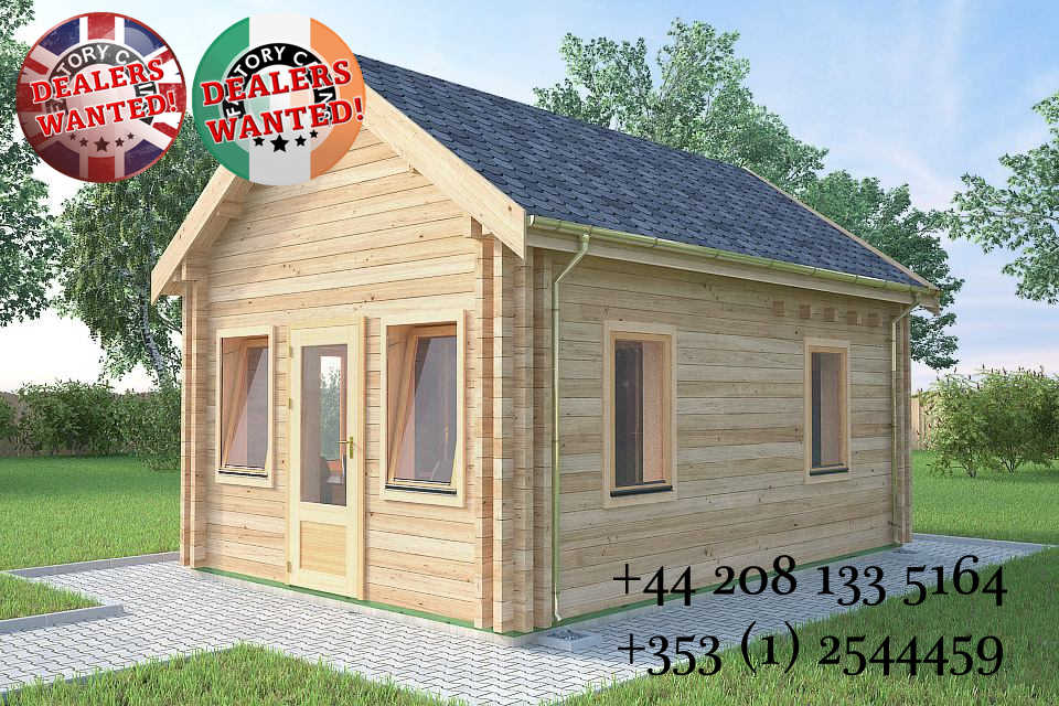 4.0m x 5.7m Galway Insulated Log Cabins -Twin Skin Log Cabins