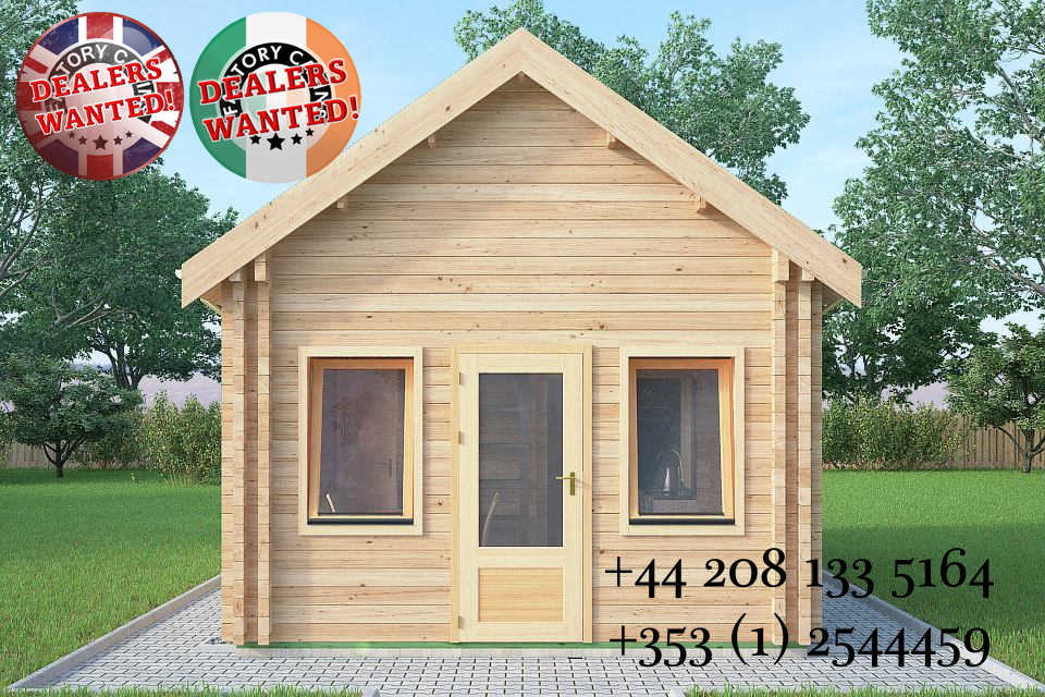 4.0m x 5.7m Galway Insulated Log Cabins -Twin Skin Log Cabins