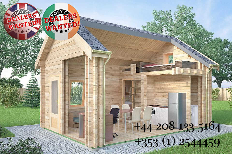 Highly Insulated Micro Studio Log Cabin – Tiny House 4.0m x 5.7m – FC ...