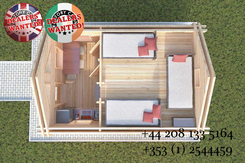 Highly Insulated Log Cabin – Tiny House 4.0m x 5.7m - FC 612 | Factory ...