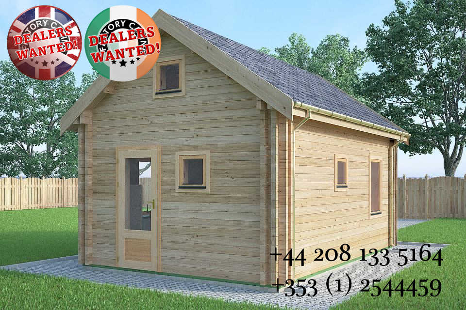 4.0m x 5.7m Galway Insulated Log Cabins -Twin Skin Log Cabins