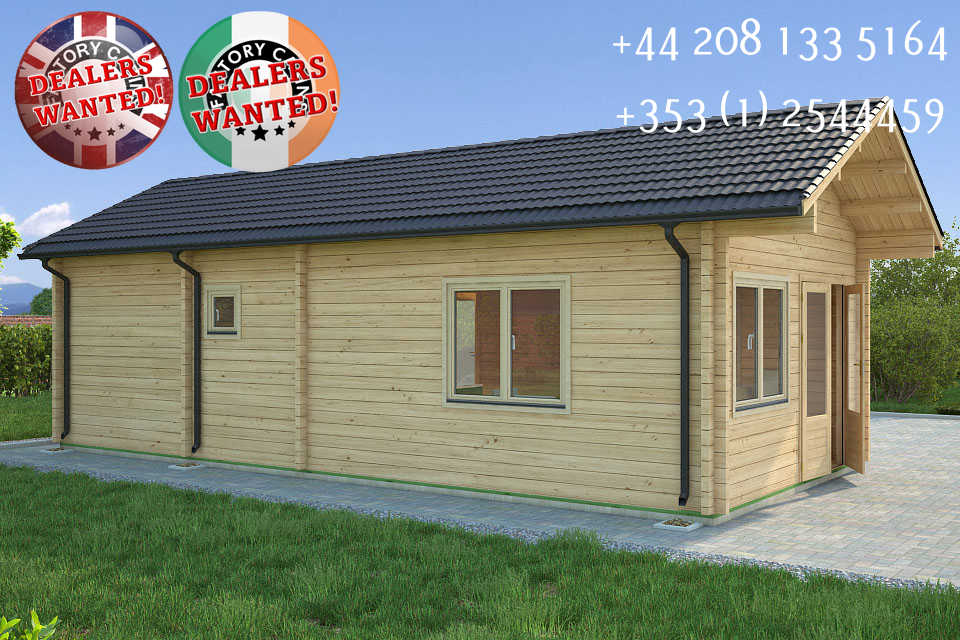 Insulated Twin Skin Multiroom Log Cabin - 4.0m x 8.8m - FC 3086 ...