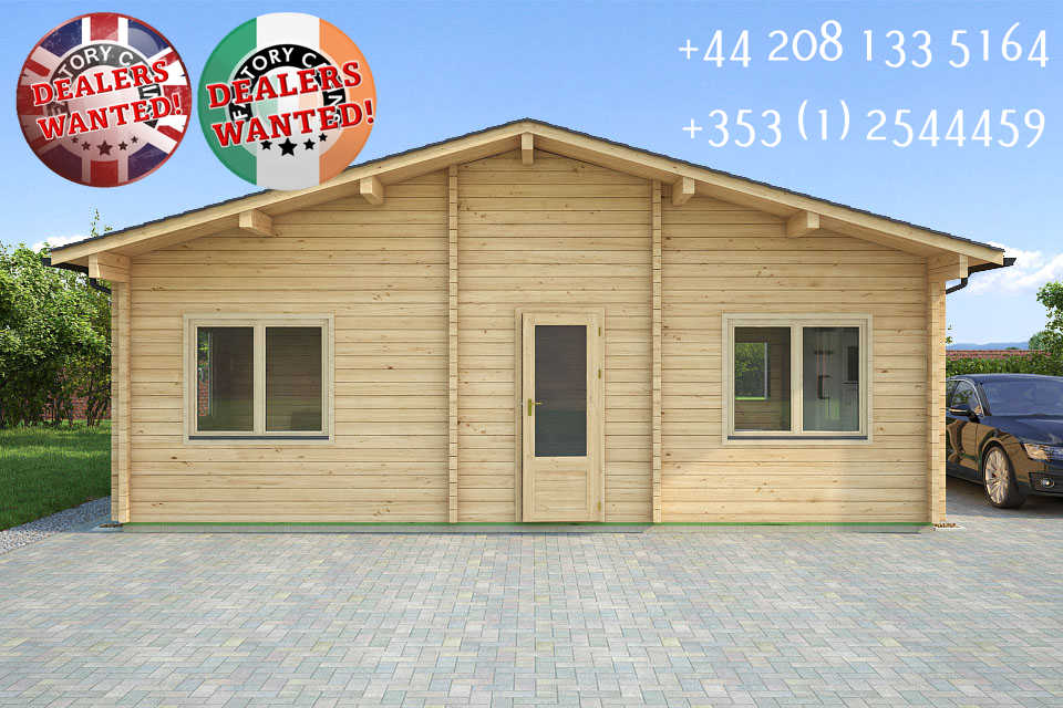 Insulated Twin Skin Multiroom Log Cabin - 7.5m x 5.5m - FC 3089 ...