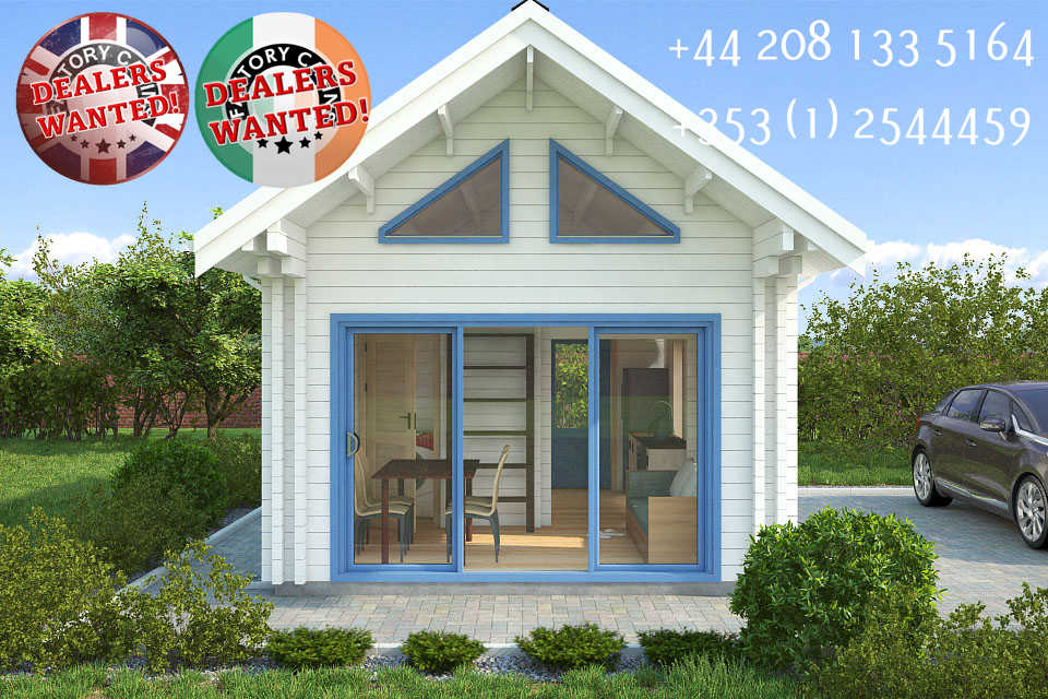 Insulated Twin Skin Multiroom Log Cabin - 4.0m x 5.7m - FC 3125 ...